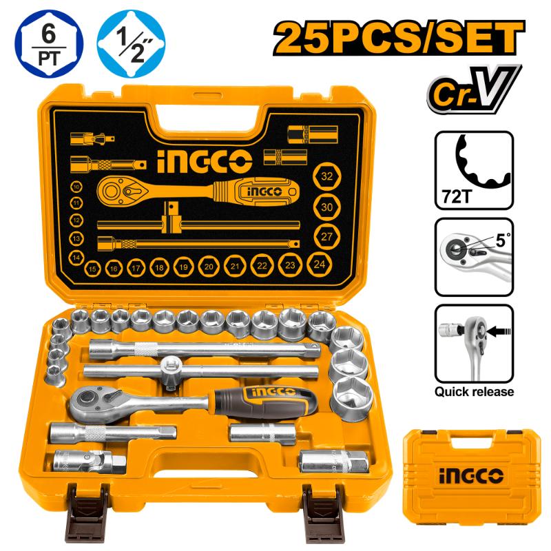 Ingco 25pcs 1 2 Socket Set Tiekie Hardware